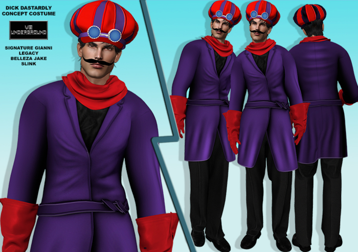 Second Life Marketplace Demo Dick Dastardly V2 Concept Costume